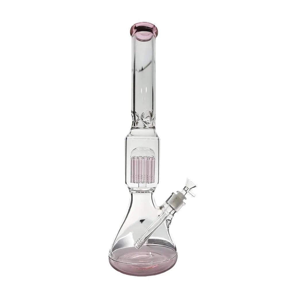18" 12-Arm 9mm Beaker Bong with Color Bottom