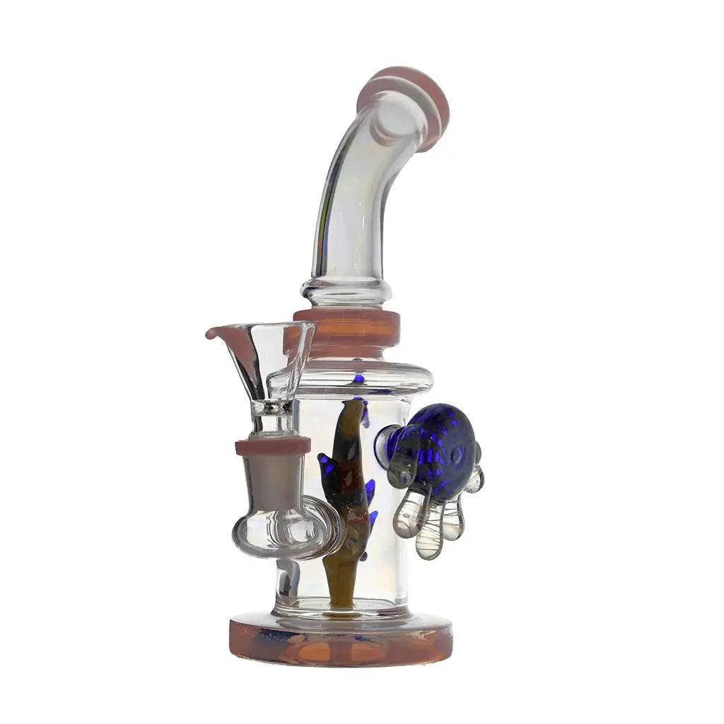 Dab Rig | 7" Metallic Fish Perc Bent - SmokeMEGA