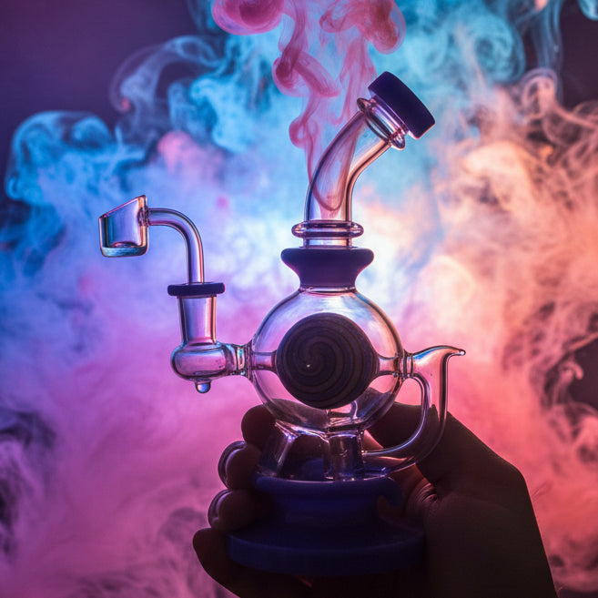 Dab Rig | Bent Neck Lollipop Ball Insert Perc Dab Rig 8.5" - SmokeMEGA