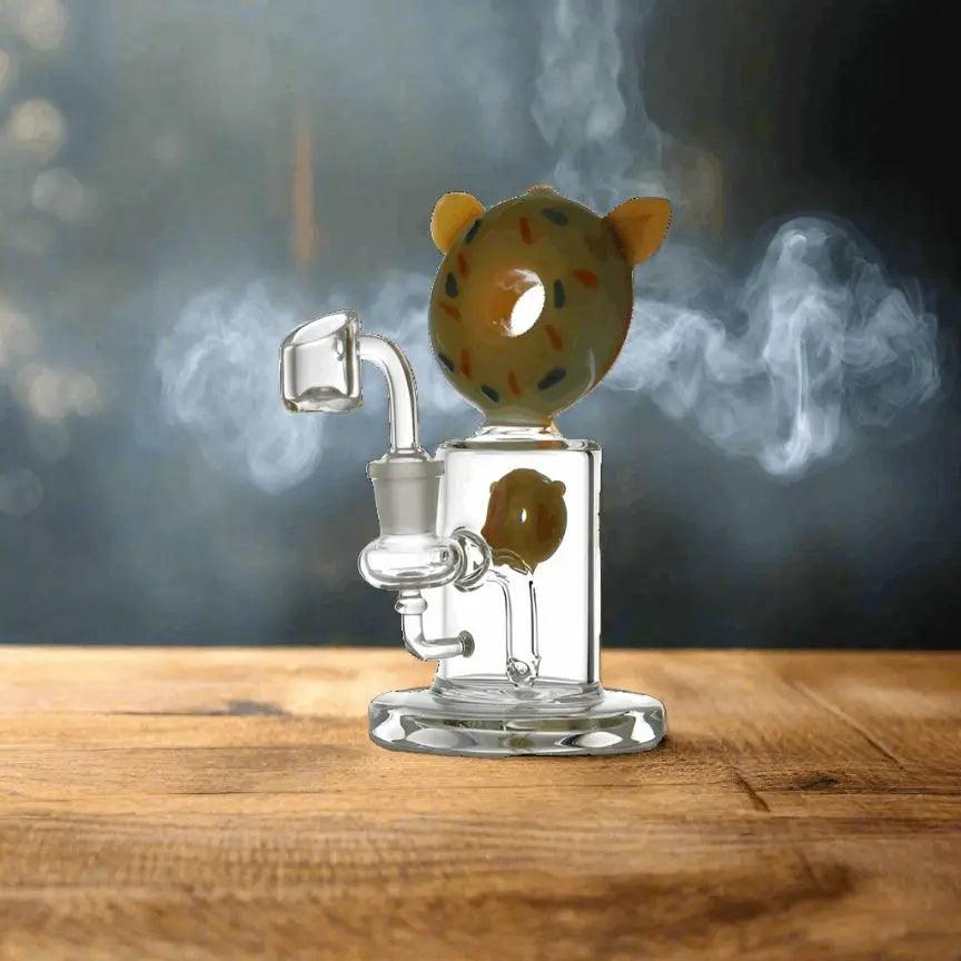Dab Rig | Double Donut Shape Thick Glass Dab Rig 6.5" - SmokeMEGA